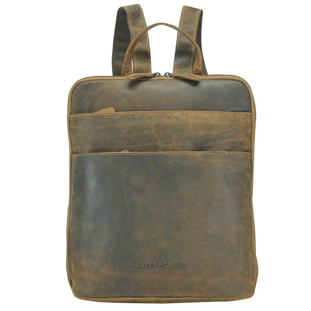 Luna Lederrucksack Damen Braun City Rucksack mit Vielen Fächern A4 ...