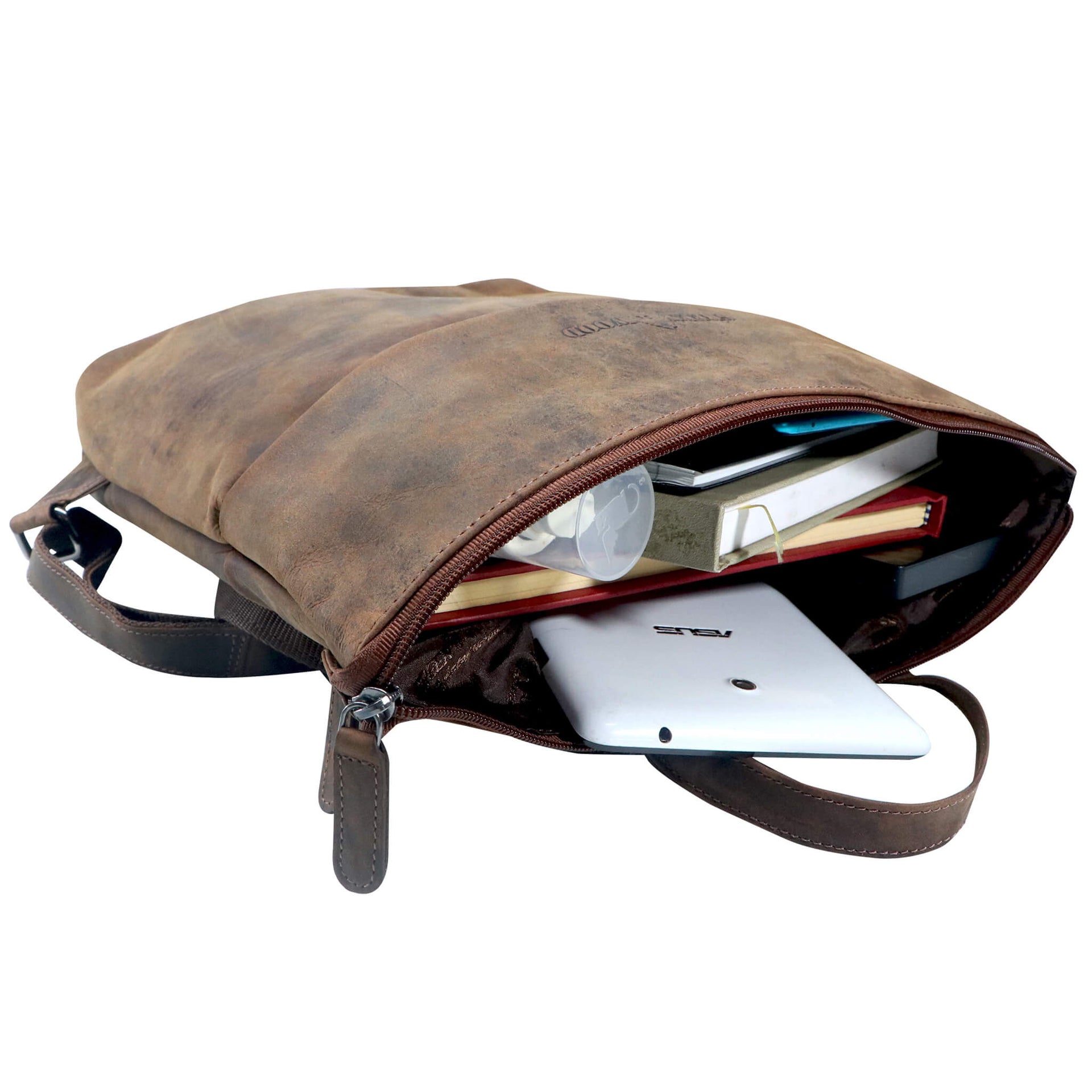 Ines Echtleder Rucksack Damen Lederrucksack Braun Herren A4 – Greenwood